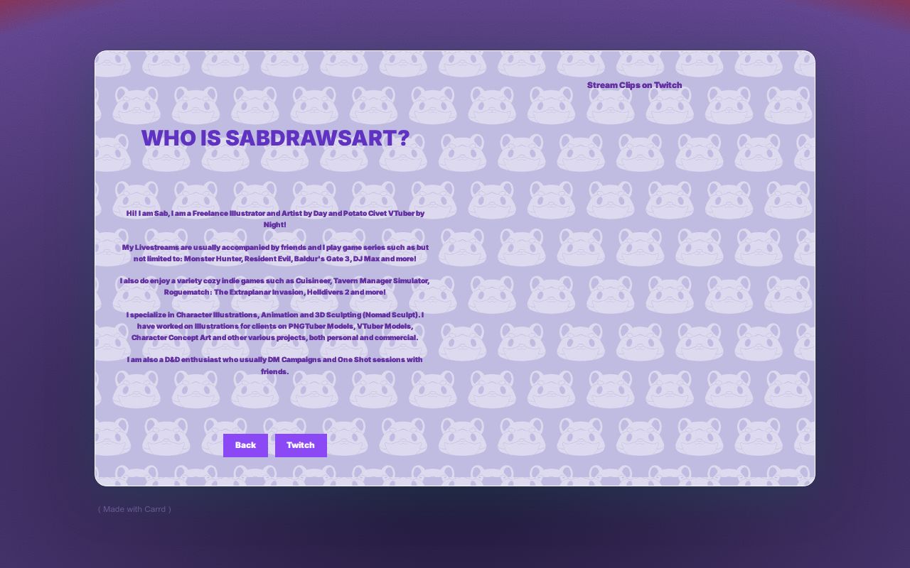 SabDrawsArt's Carrd (copy)